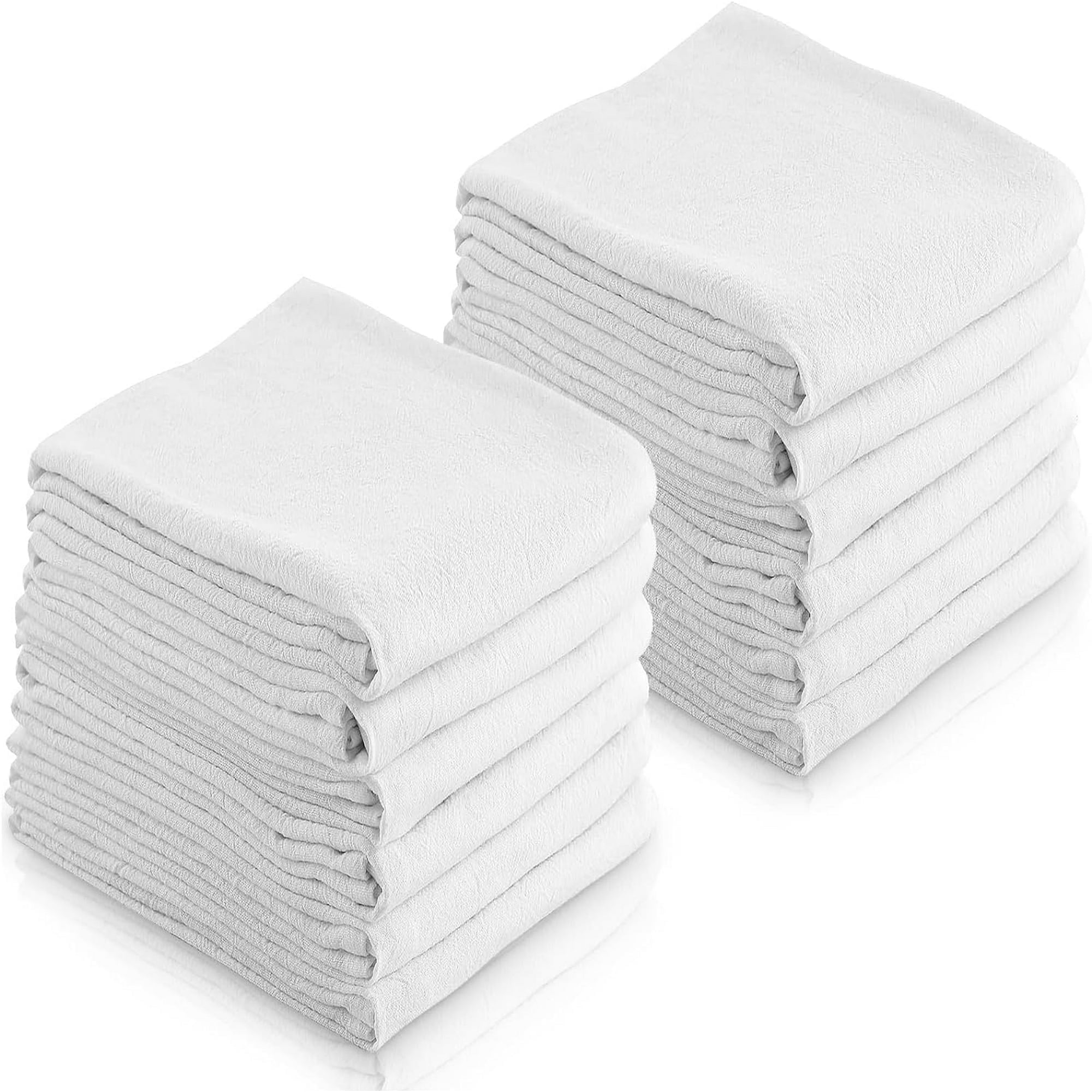Linteum Textile 100% Cotton White Flour Sack Kitchen Dish Towels ...