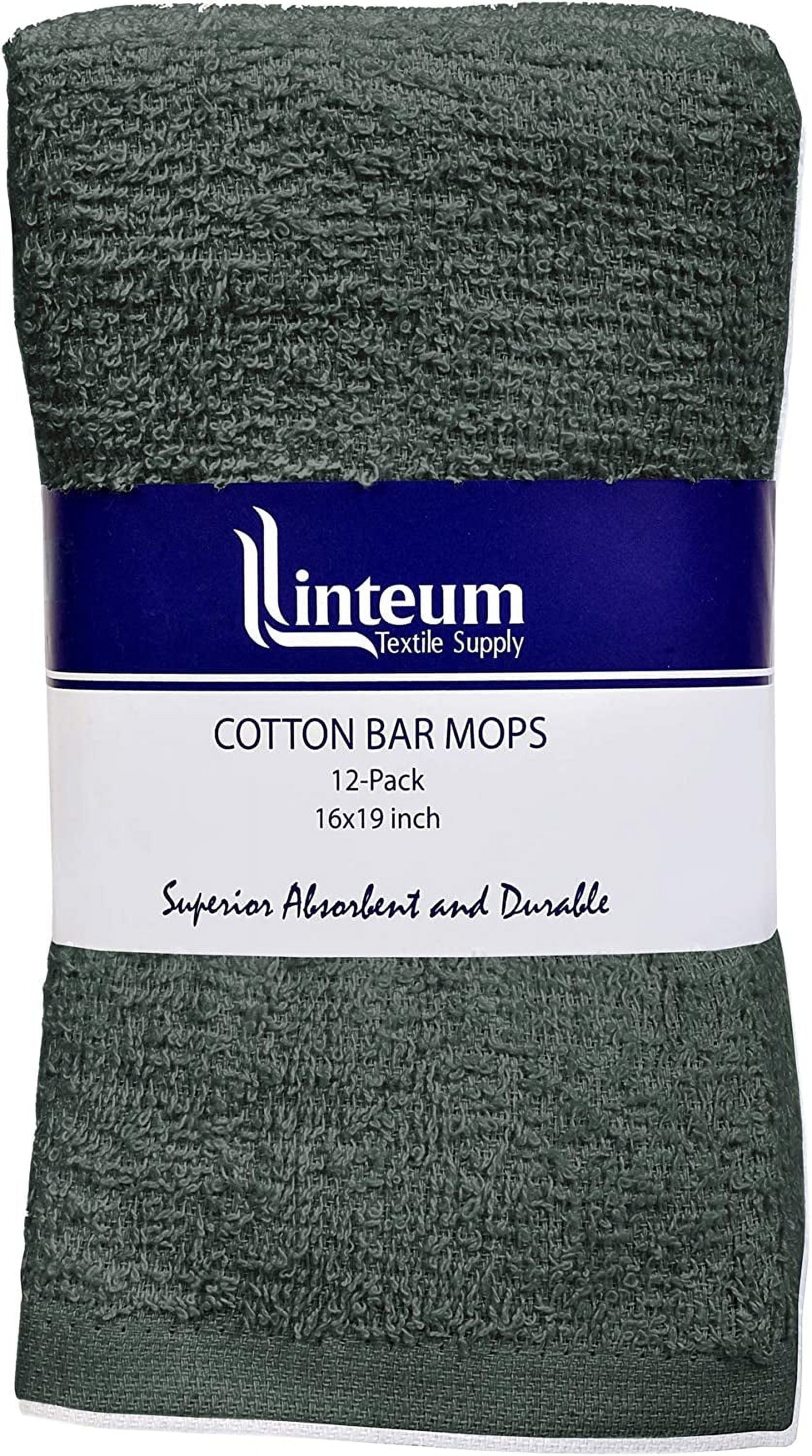 Linteum Textile 100% Cotton Super Absorbent Bar Mops, Pack of 12, Grey ...