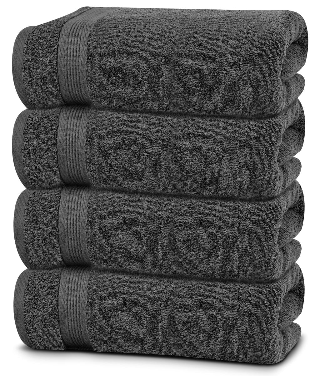 Linteum Textile Supply 4 Piece Towel Set, 28x56 Inch, 100% Cotton Zero ...