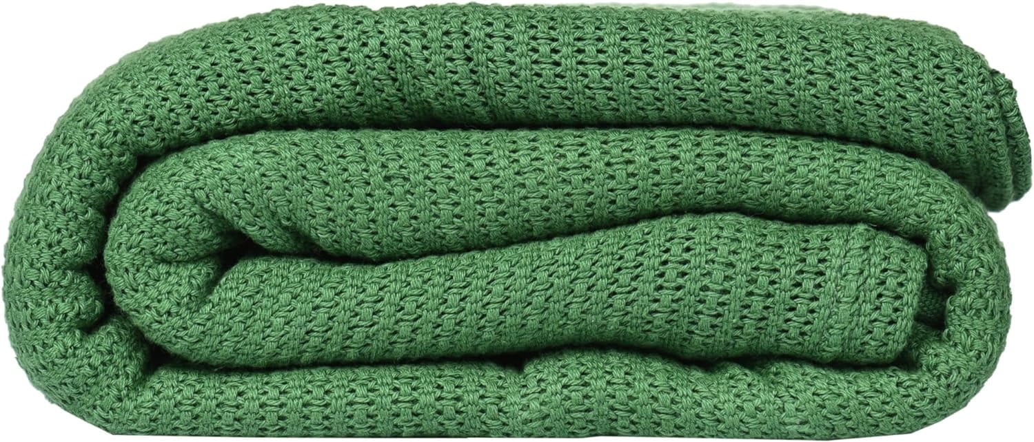 Linteum Textile Supply Leno Weave Blanket (Hunter Green, Queen ...