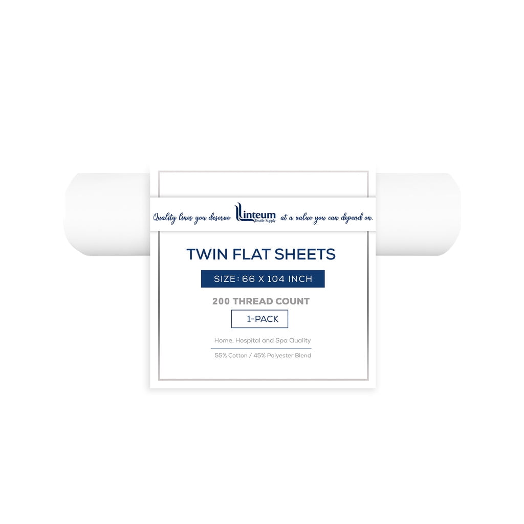 Linteum Textile Supply White Bed Sheet 66 x 104 inches– Soft and ...