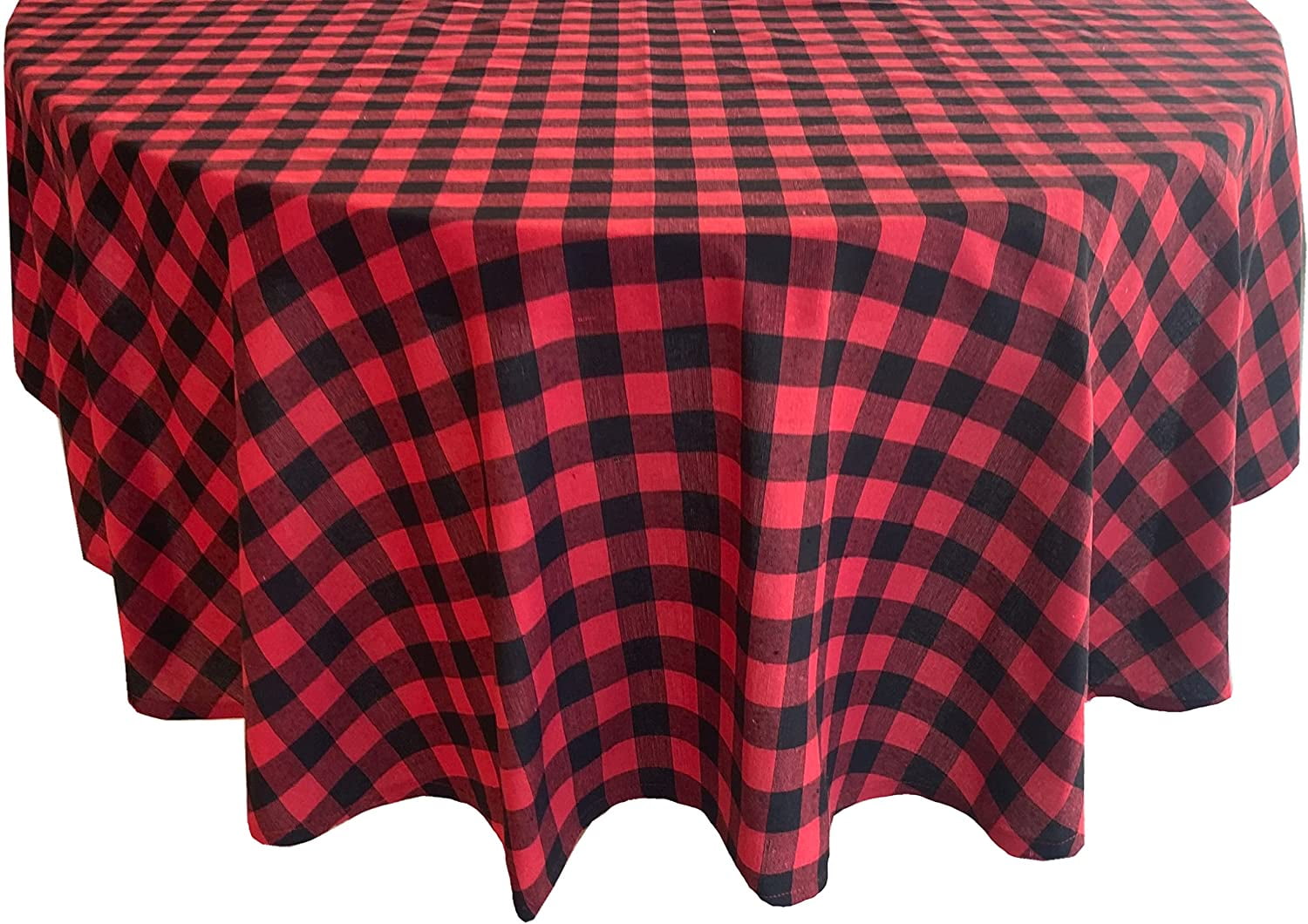 Lintex Country Rustic Red and Black Buffalo Plaid Cotton Tablecloth ...