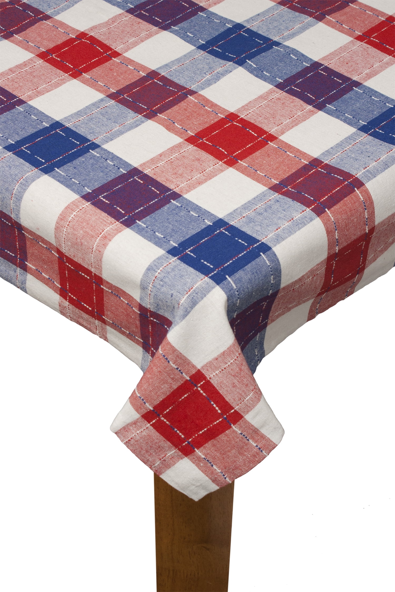 Lintex Linens Americana Plaid Tablecloth - Patriotic Design - Walmart.com