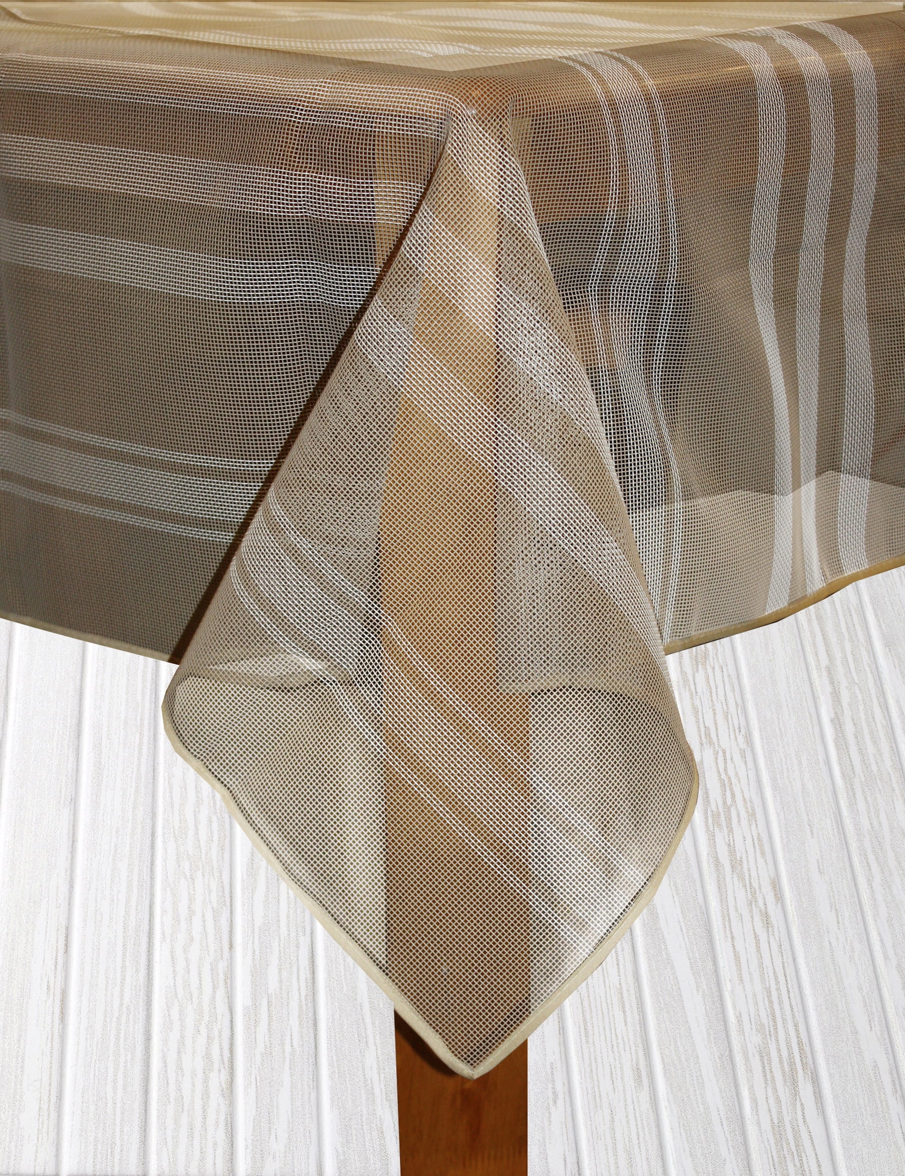 Lintex Linens Bistro Stripe Indoor/Outdoor Table Cloth, Sand - Walmart.com