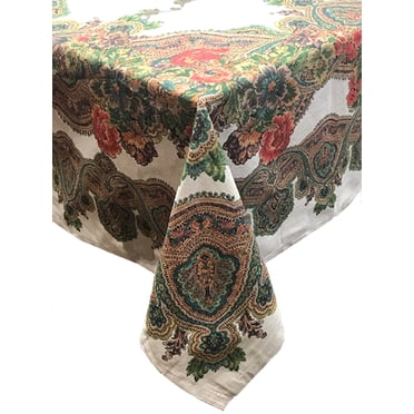 Lintex Linens Homespun Check 100% Cotton Woven Fringed Tablecloth 60 ...