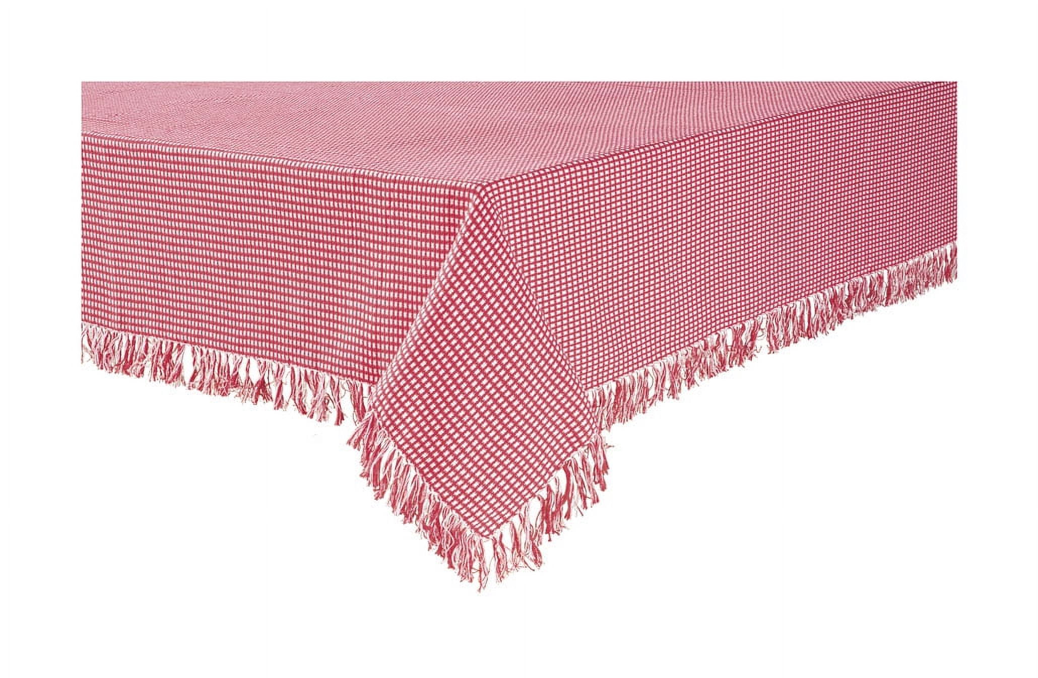 Lintex Linens Homespun Check 100% Cotton Woven Fringed Tablecloth 52 ...