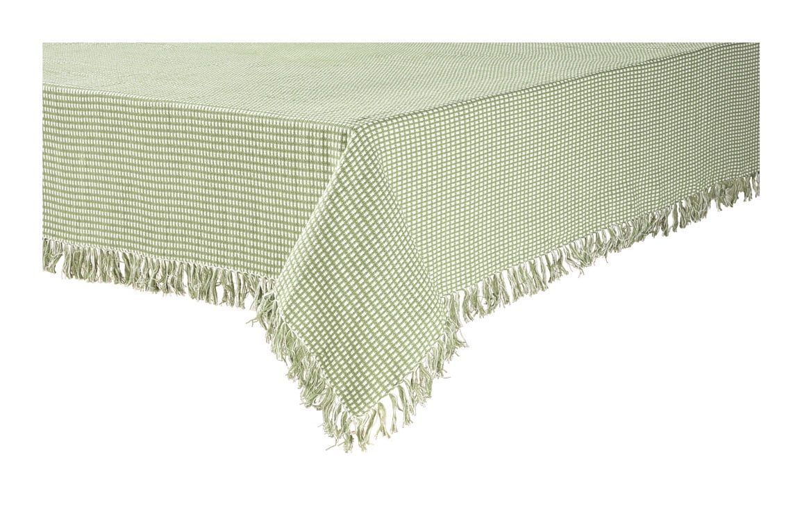 Lintex Linens Homespun Check 100% Cotton Woven Fringed Tablecloth 52 ...