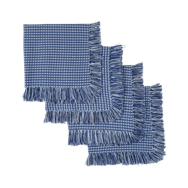 Lintex Linens Homespun Check Marine 100% Cotton Napkin (Set of 4 ...