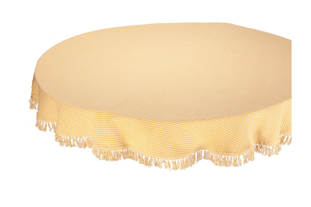 Lintex Linens Homespun Gold 100% Cotton Tablecloth 70" Round - Walmart.com