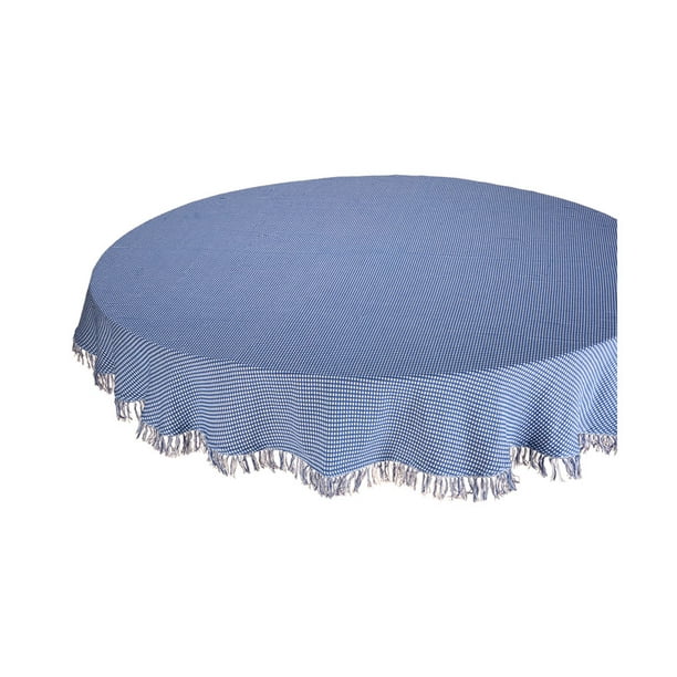 Lintex Linens Homespun Marine 100% Cotton Tablecloth 70" Round ...