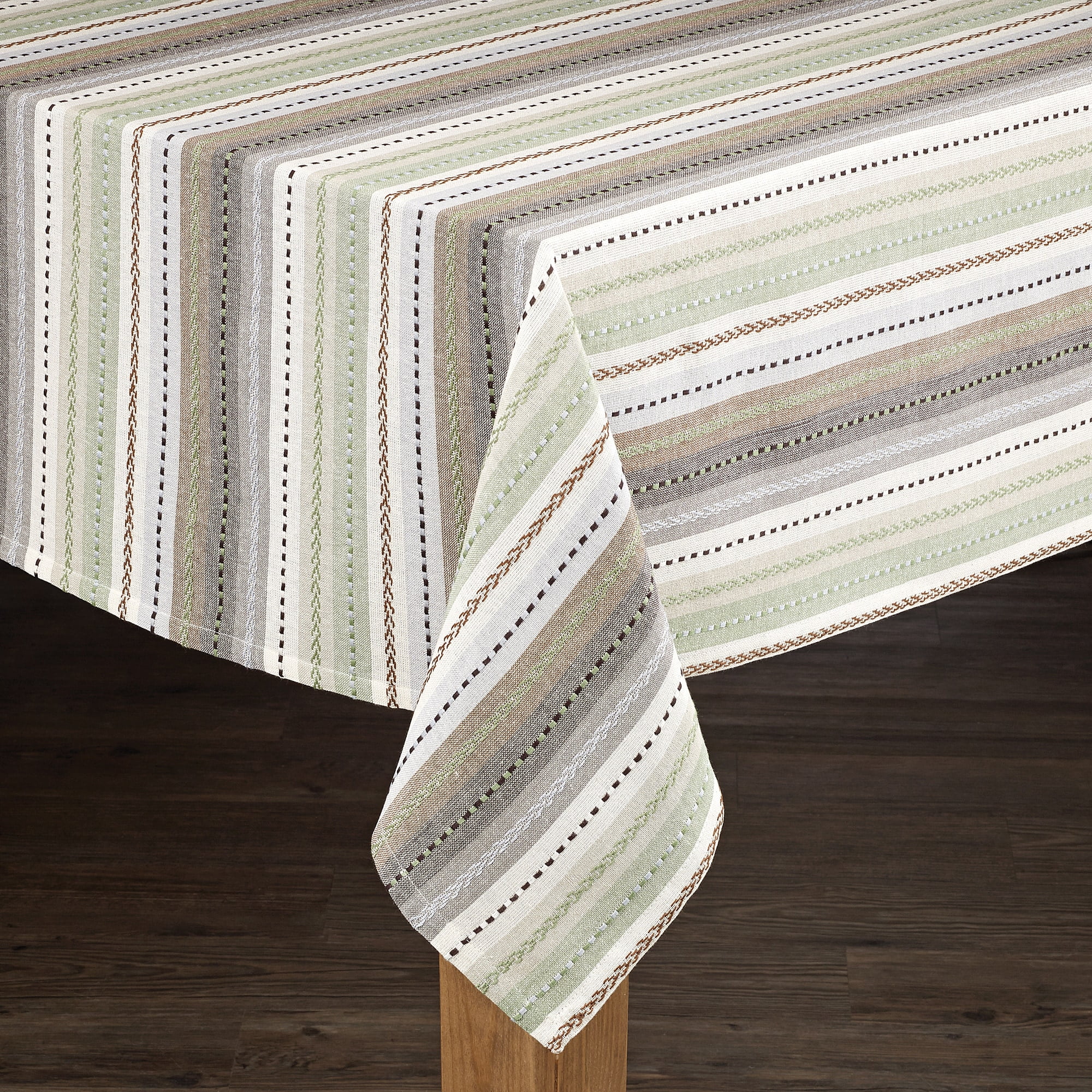 Lintex Linens Phoenix Striped Textured Dobby Cotton Imported Tablecloth ...