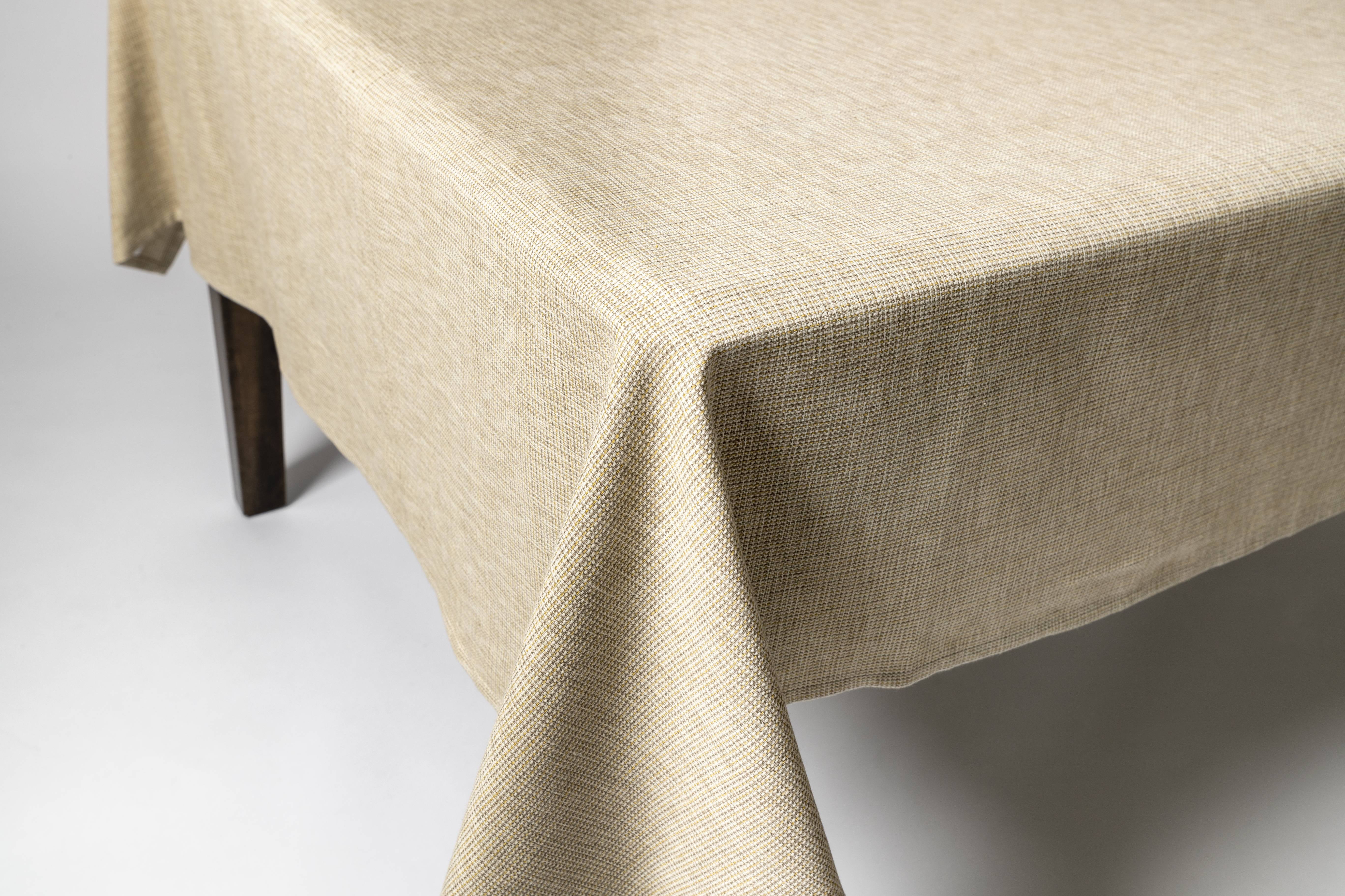 Lintex Linens Tweed 100 Cotton Tablecloth Green 70" Round Round ...