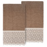 Linum Home Textiles 100% Turkish Cotton Arian 2PC Cream Lace ...