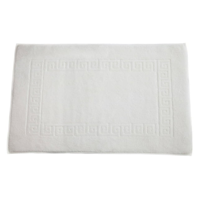 Linum Home Textiles Greek Key Patterned White Cotton Bath Mat 32x20 ...
