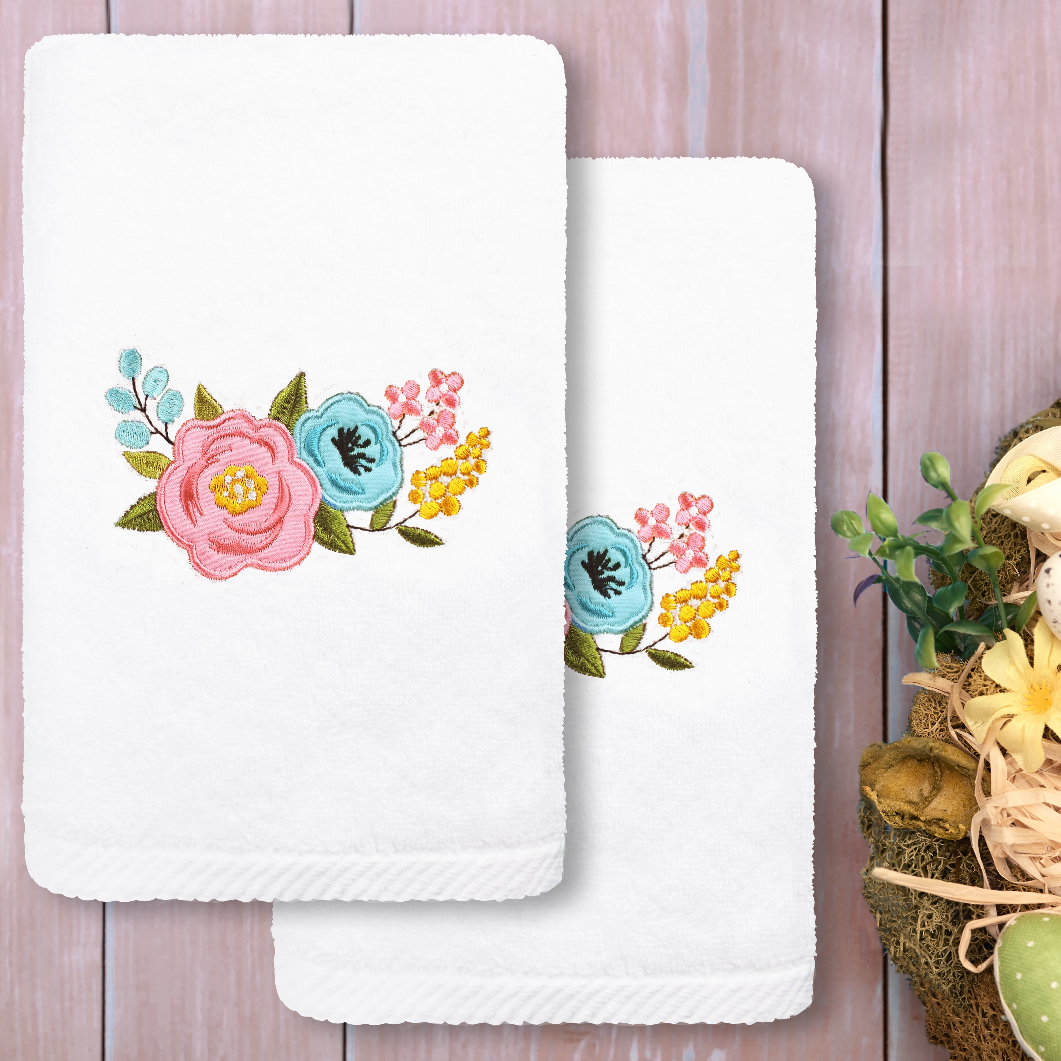 Linum Home Textiles Primavera - Embroidered Luxury Turkish Cotton Hand ...