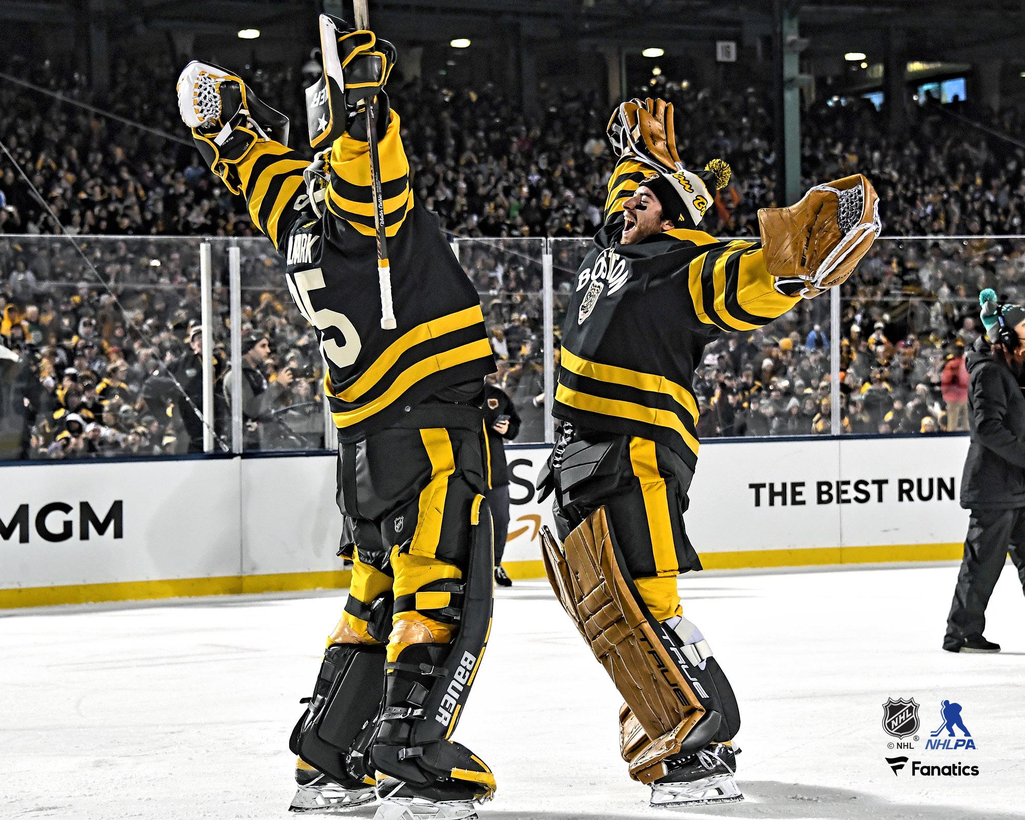 Linus Ullmark and Jeremy Swayman Boston Bruins Unsigned Celebrate ...