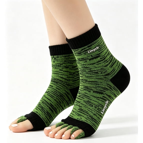 Linvycle Toe Separator Socks for Men & Women, Five Toe Alignment Socks ...
