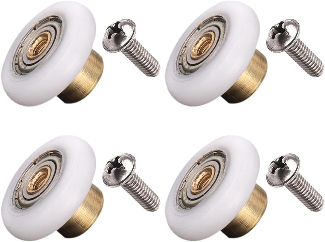 Linwnil Set of 4 Dia 19mm Stainless Steel Shower Door Wheels Rollers ...