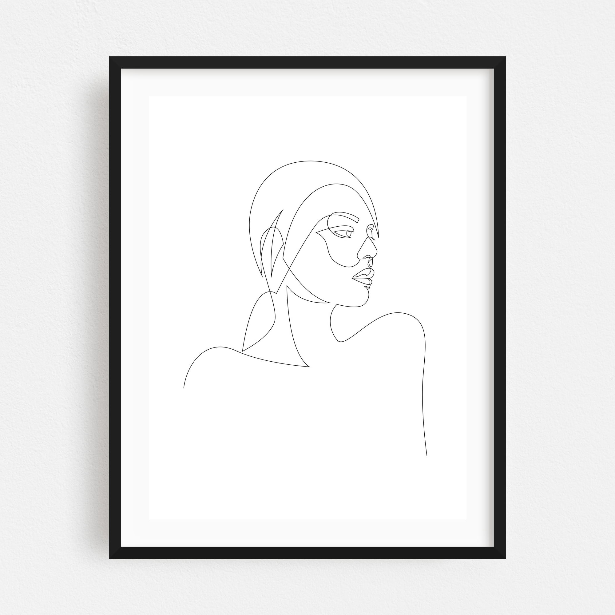 Liny - Line Drawing Line Art Minimalist Modern Art Abstract Portrait ...