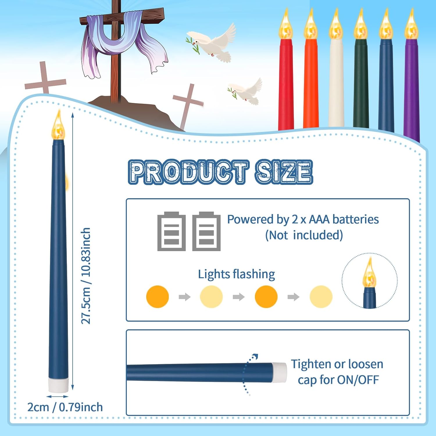 Linyan-12 Pcs LED Taper Candles Flameless Battery Dripless Dinner ...