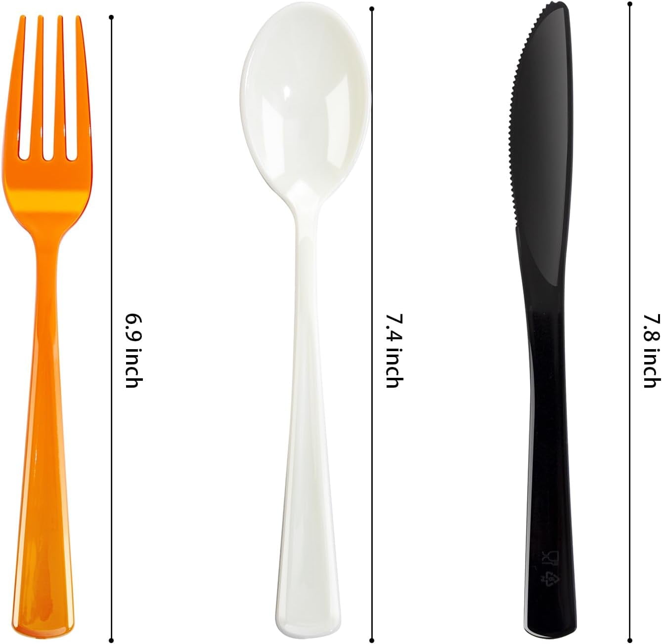 Linyan-180PCS Halloween Plastic Silverware Set - Tricolor Flatware ...