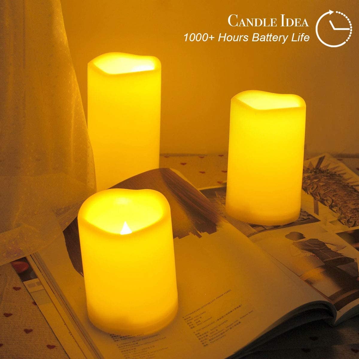 Linyan-2PCS 6" Multi-Color Flameless LED Pillar Candles with Remote ...