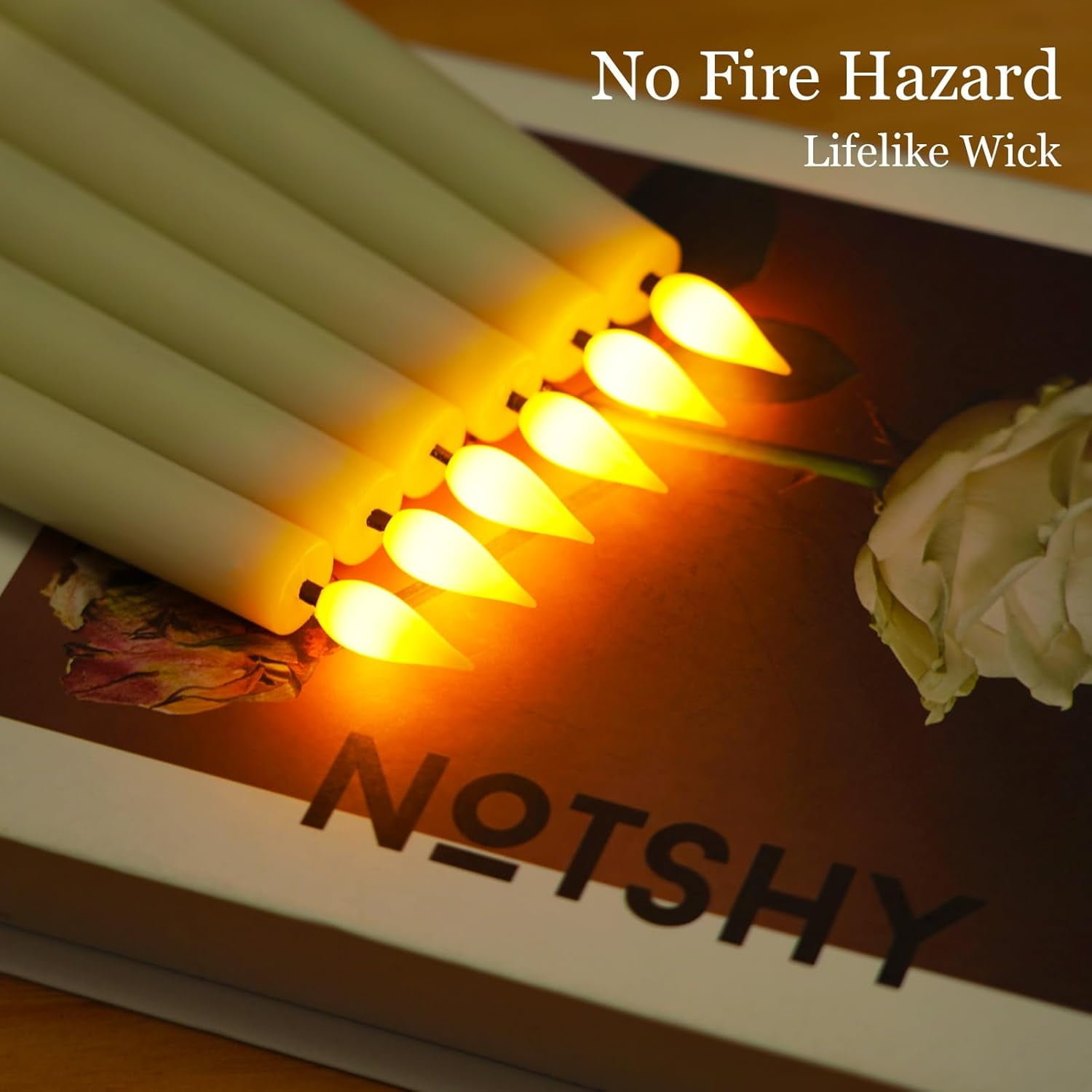 Linyan-Battery Operated LED Window Candles - 3 Light Flameless Taper ...