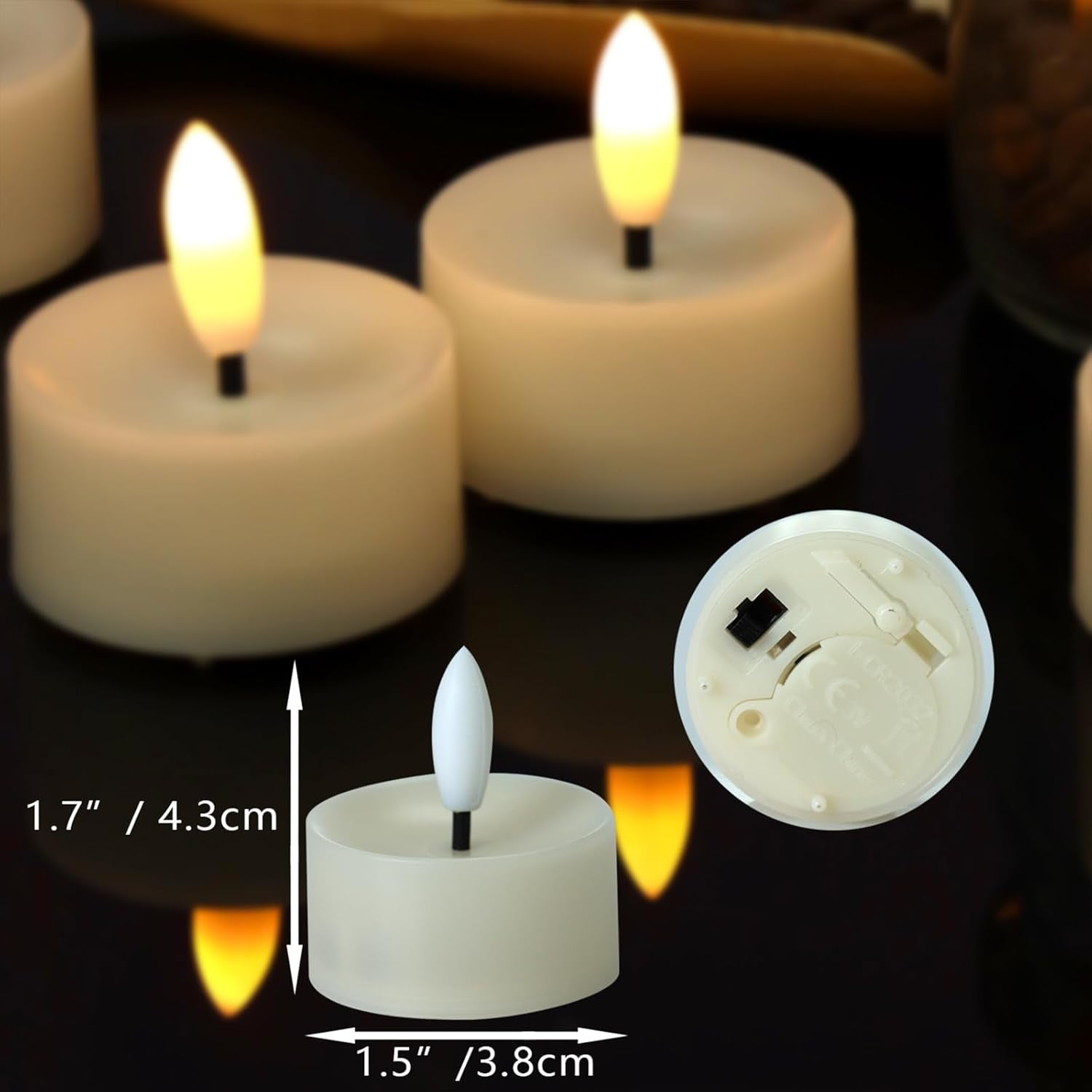 Linyan-Flameless LED Tealight Candles, Battery Operated Fake LED Lights ...