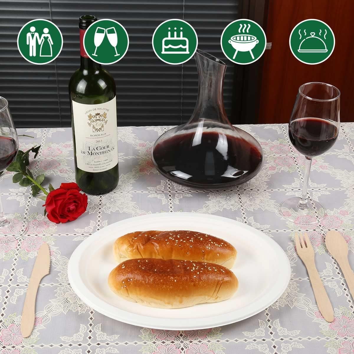 Linyan-Heavy Duty Oval Disposable Paper Plates Dinner Size 10 x 12.5 ...