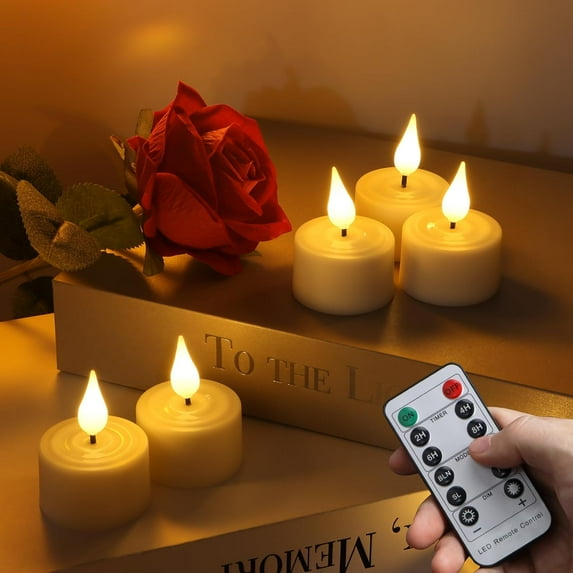 Linyan-Rechargeable LED Tealight Candle with Remote Control & Timer ...
