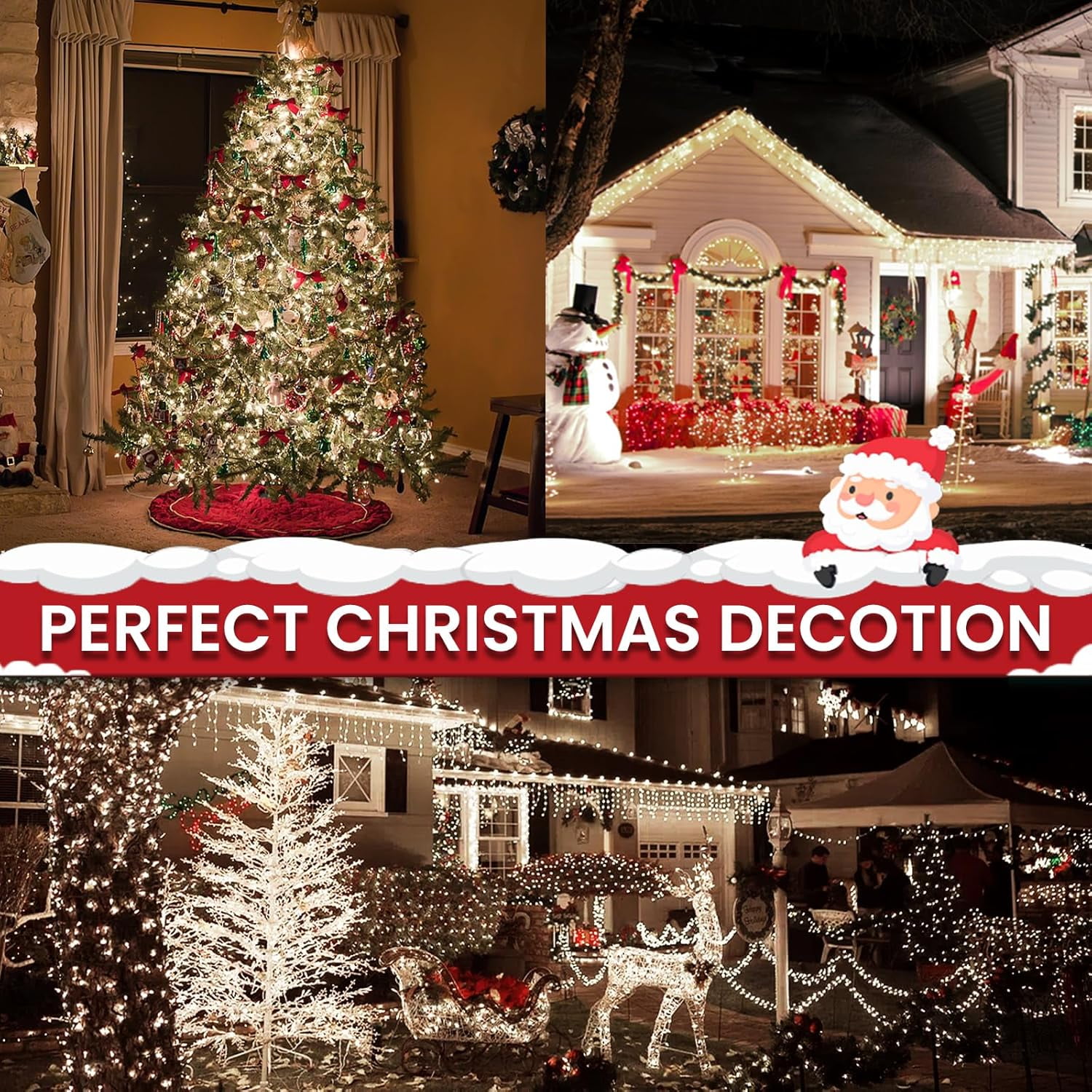 Linyan-Voice Control 88ft 240LED Smart Christmas String Lights Outdoor ...