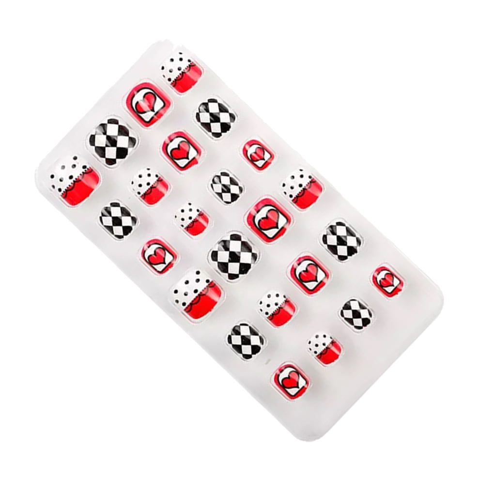 Linyer 1 Set Artificial Nail Tips Press on Nails for Kids Cartoons ...