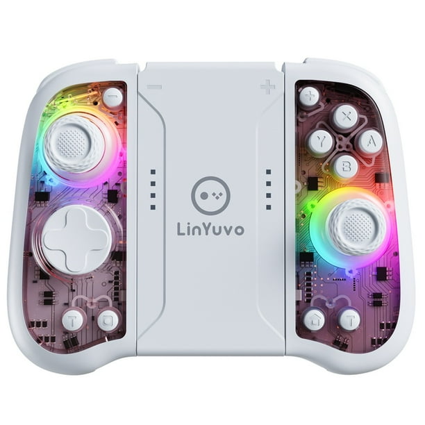 Linyuvo Switch Joy Con Mechanical Button Rear Coating Colorful Light Macro Function Wireless ...