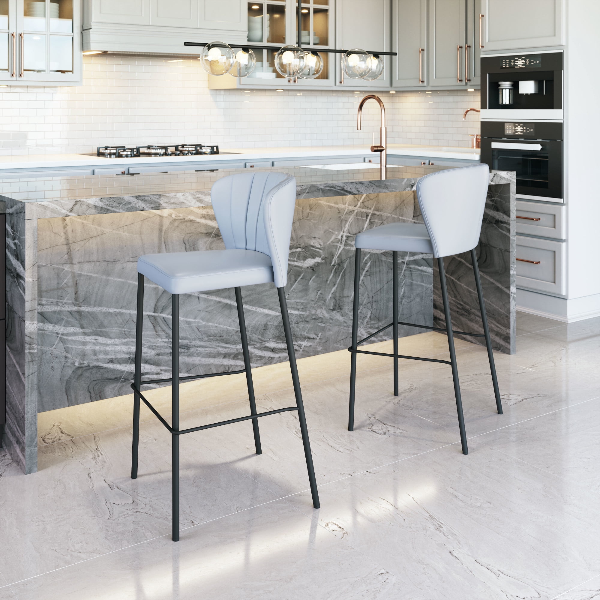Linz Barstool Gray Barstool, Modern Style, Stackable for space saving ...