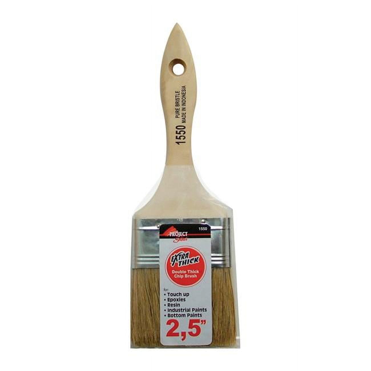 Linzer 1000666 2.5 in. Double Thick Flat White Chinese Bristle Chip ...