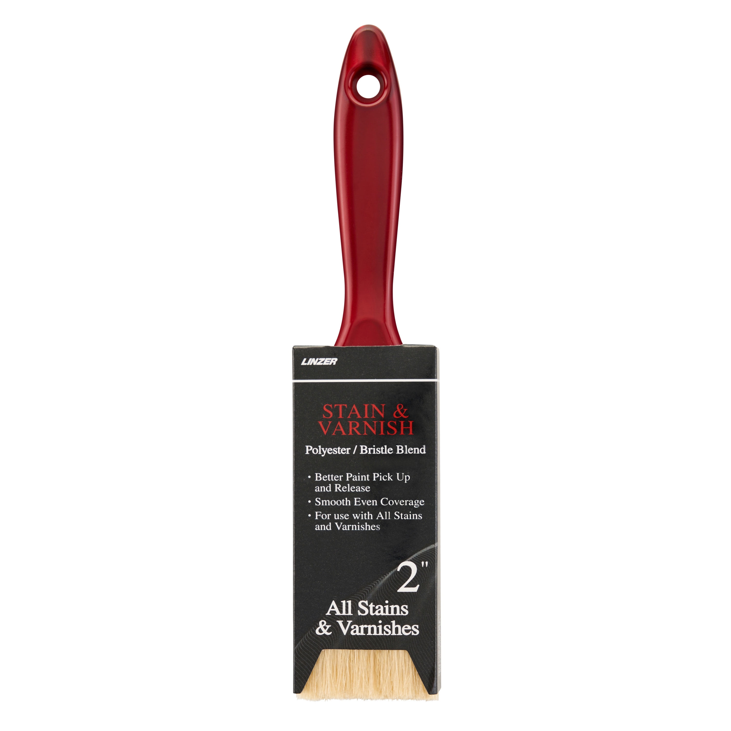 Linzer 2" Stain & Varnish Polyester Blend Flat Paint Brush - Walmart.com
