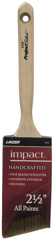 Linzer Angle Paint Brush 2-1/2 in Polyester Brass Sash Wood Handle 3 in ...