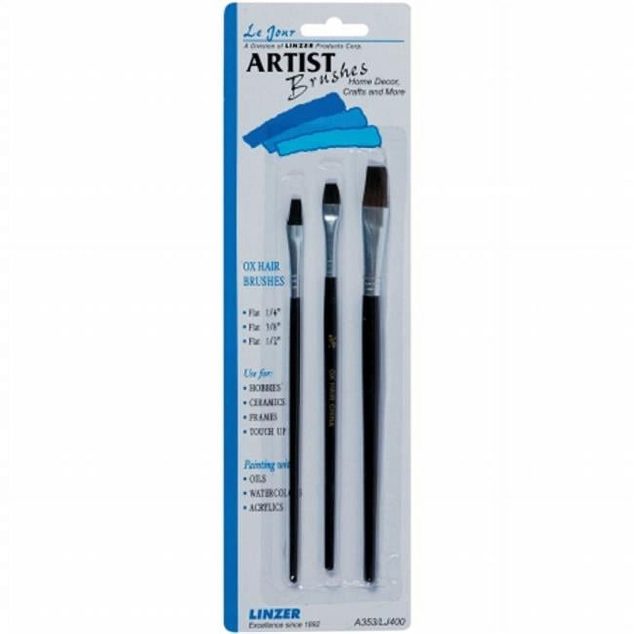 Linzer Assorted in. Flat Artist Paint Brush Set - Walmart.com