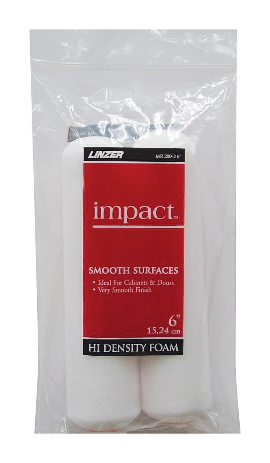 Linzer MR200-2-6 6 in. High Density White Foam Mini Roller Cover- 2 ...