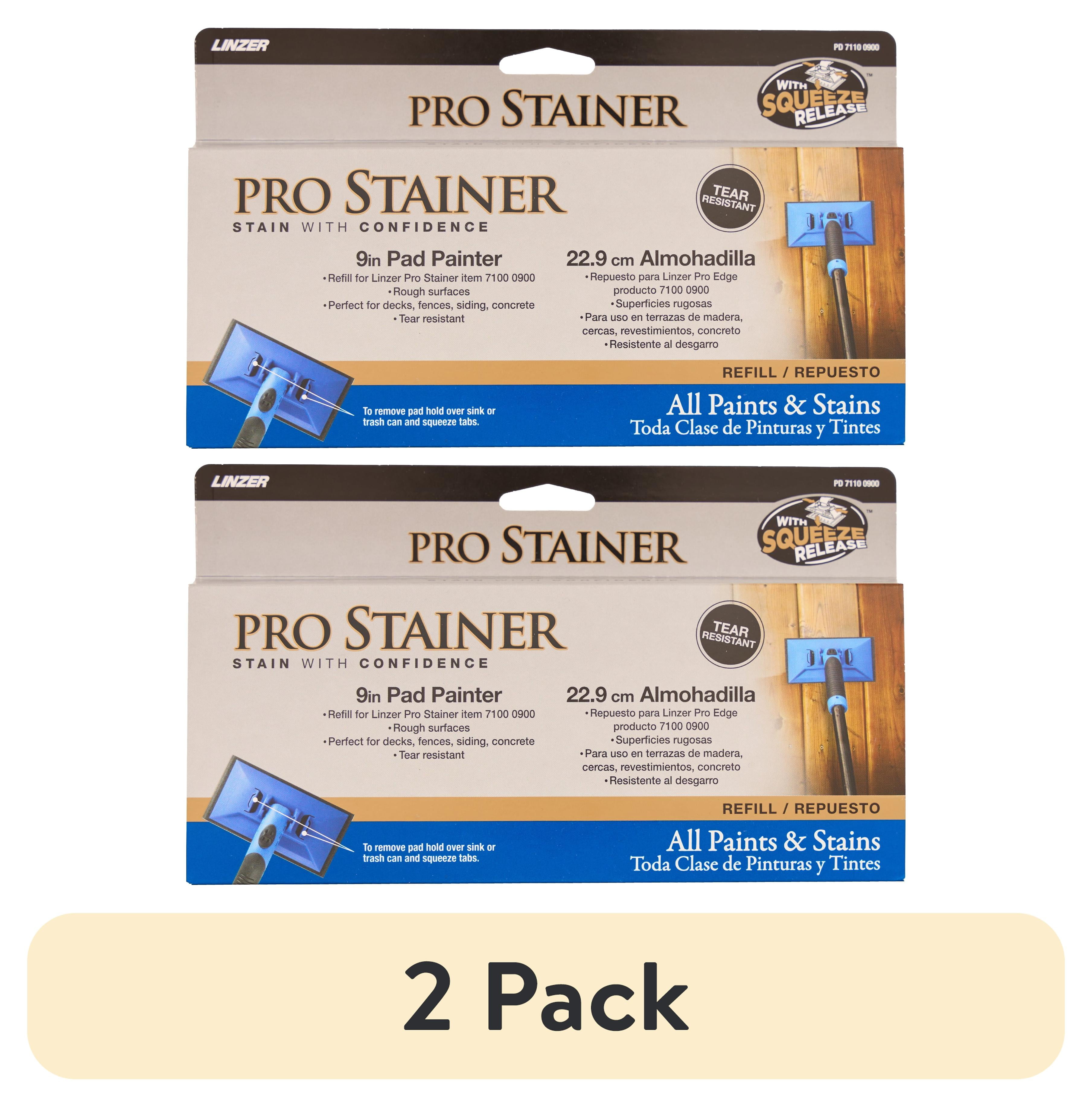 (2 pack) Linzer PRO STAINER 9" Stain Pad Refill for All Stains on Rough ...