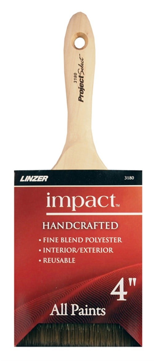 Linzer 3180-4 Paint Brush, 4 in W, 3-1/2 in L Bristle, Polyester ...