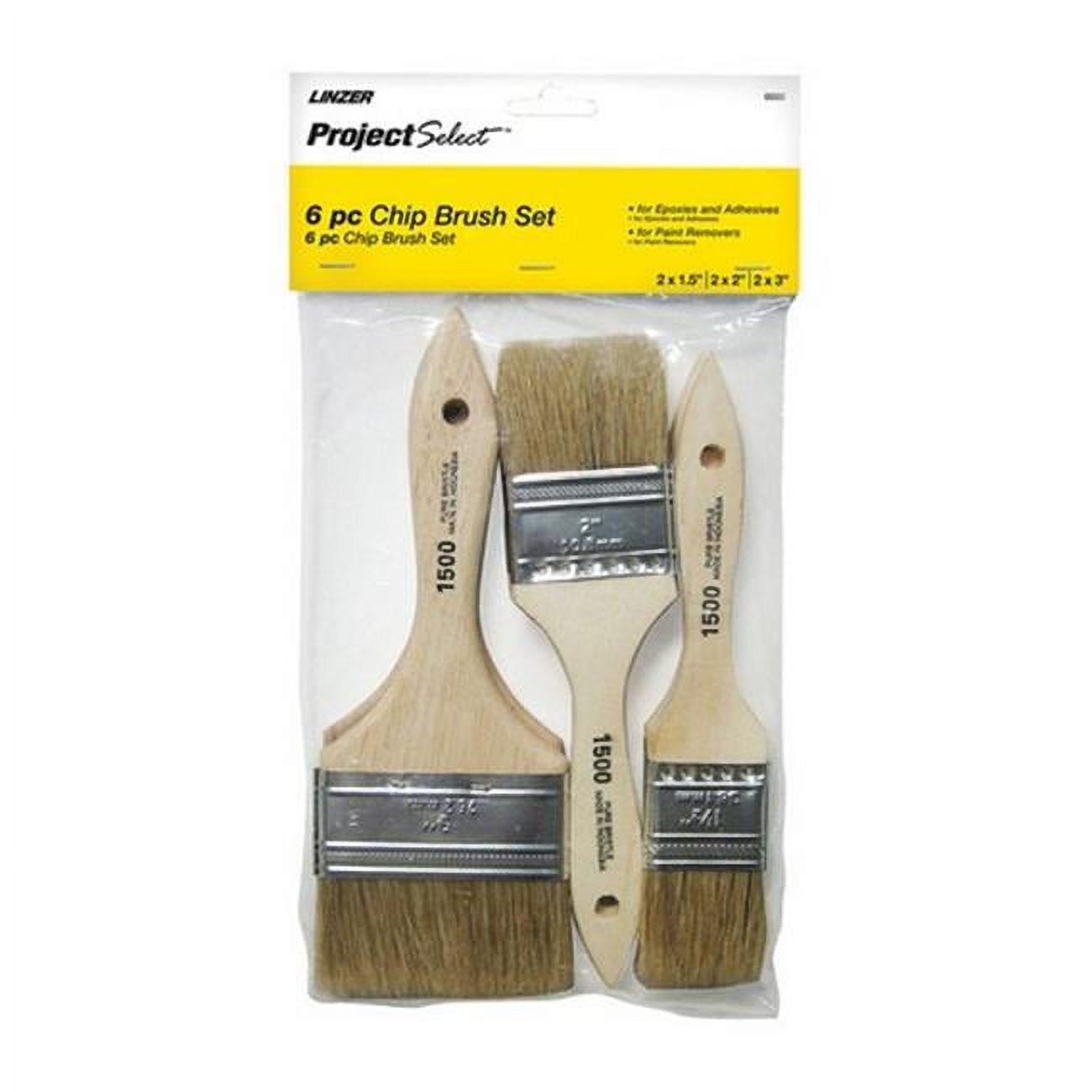Linzer Project Select 1-1/2, 2, and 3 in. W Flat Chip Brush - Walmart.com