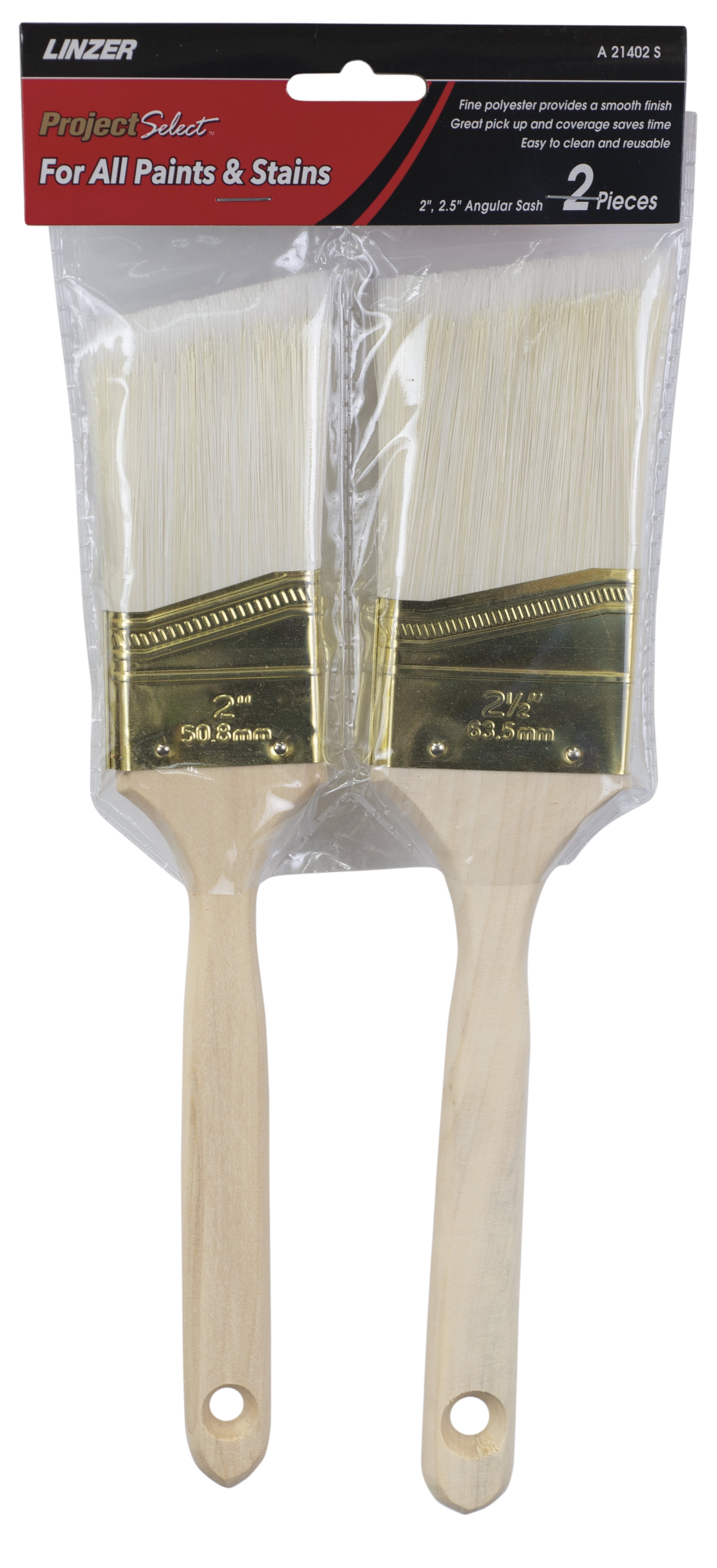 Linzer Project Select Polyester Household Paint Brush Set, 2 Piece ...