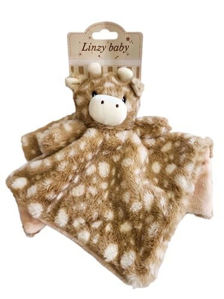 Linzy Baby Plush Security Blanket with Built-in Rattling Head for Babys ...