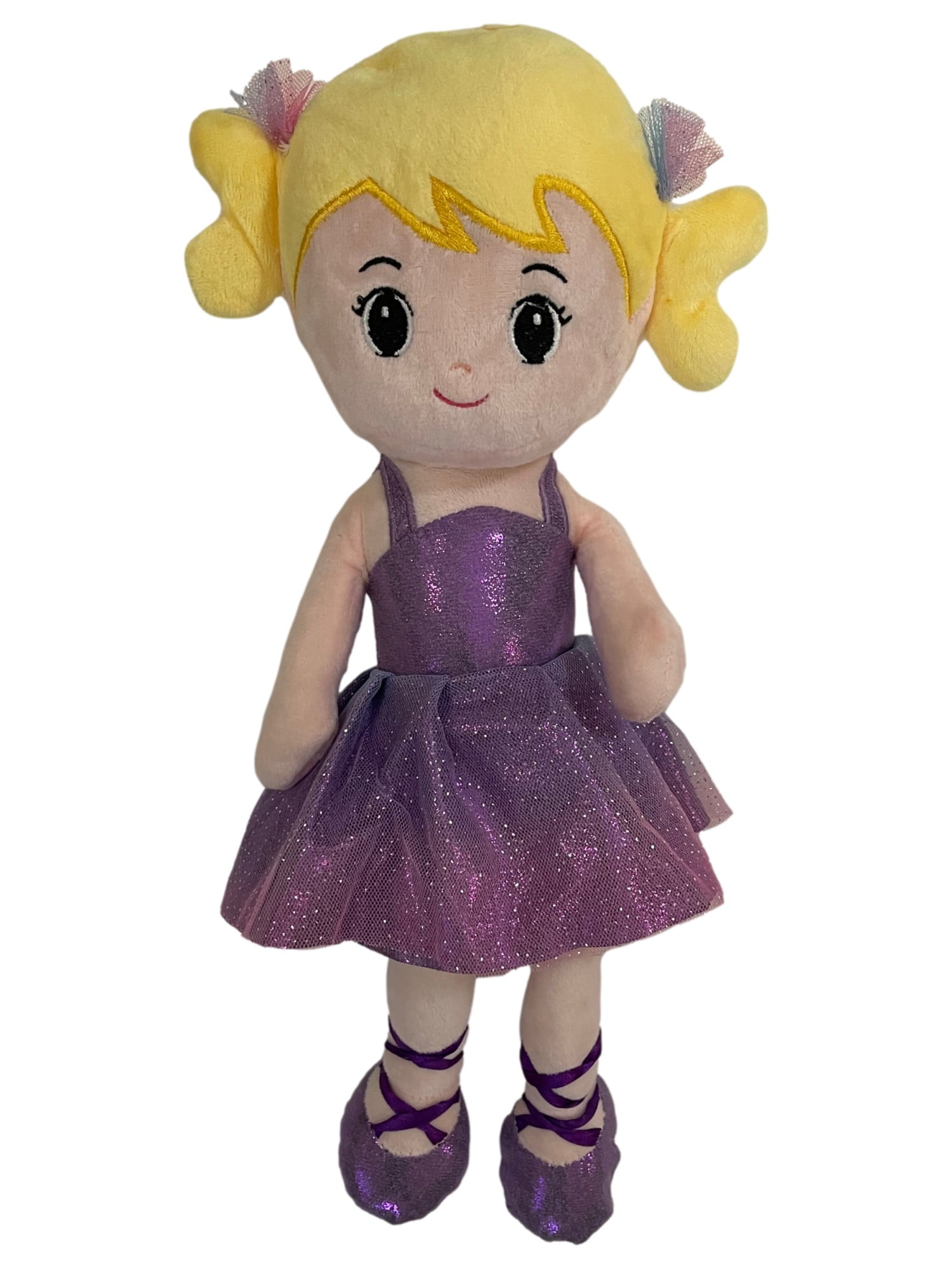 Linzy Selena Ballerina Rag Doll 16" Plush Cloth Doll With Purple Ballet ...