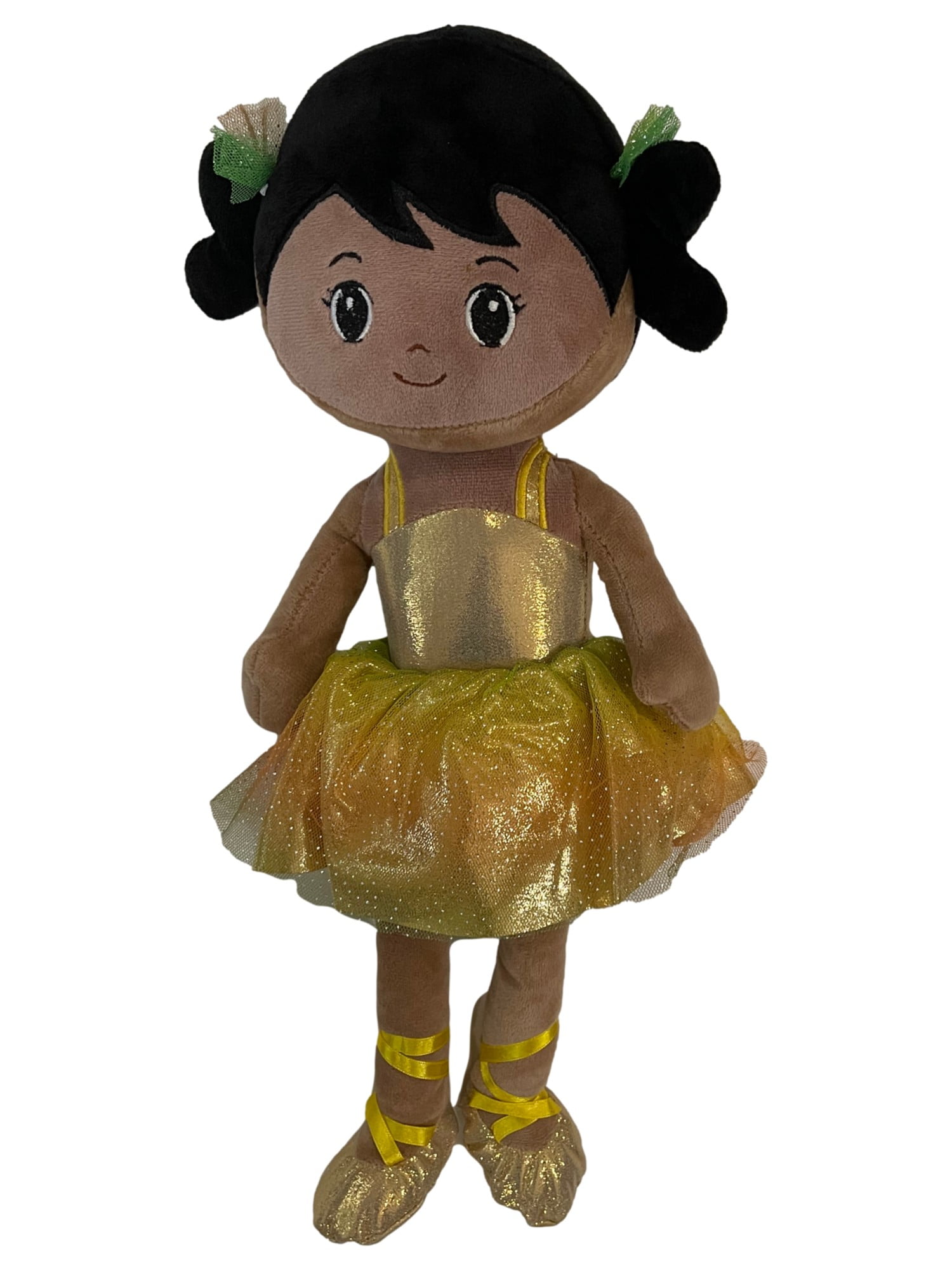 Linzy Selena Black Ballerina Rag Doll 16" Plush Doll Wearing Gold ...