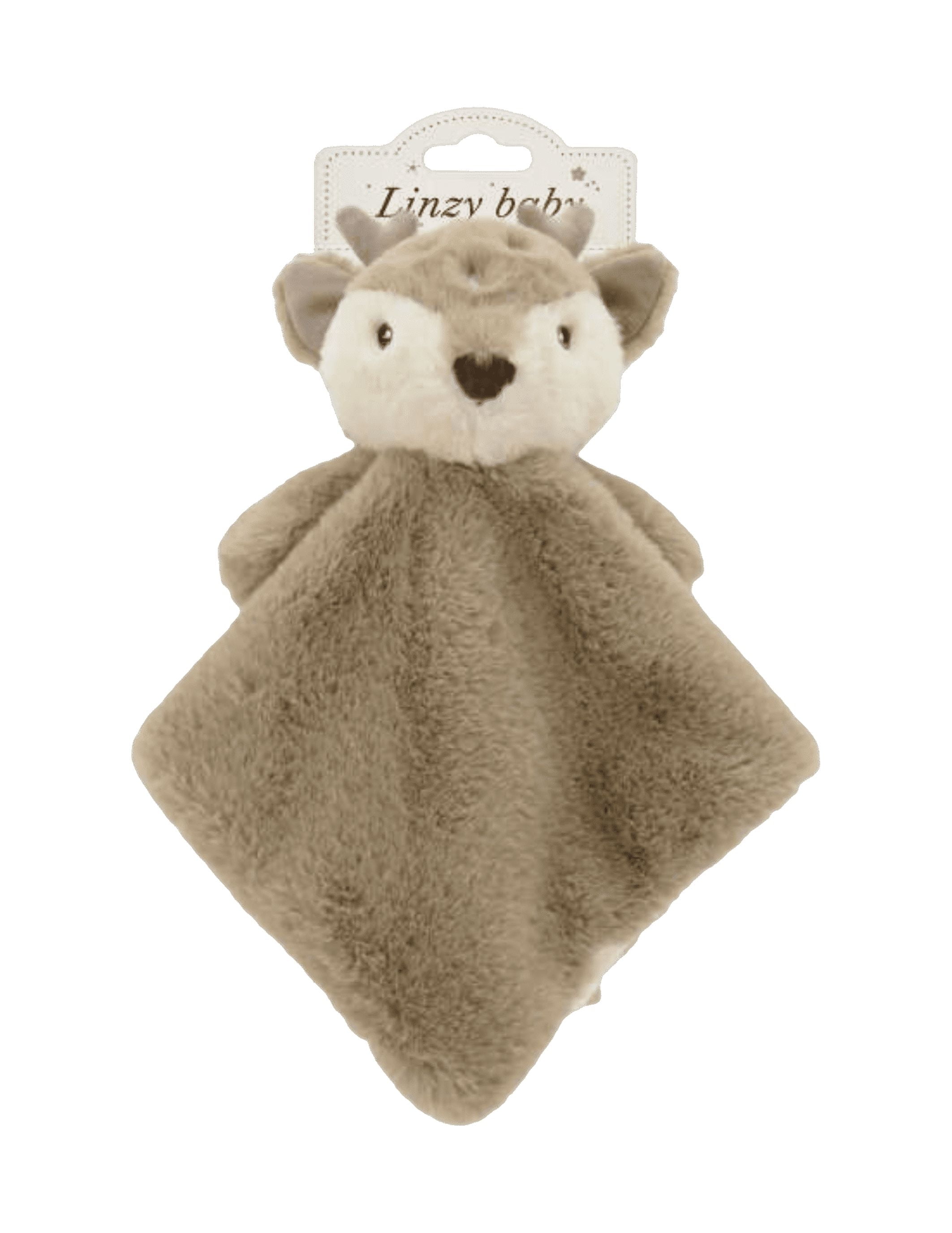 Linzy Toys Fuzzy Deer Stuffed Animal Security Baby Blanket - Soft ...