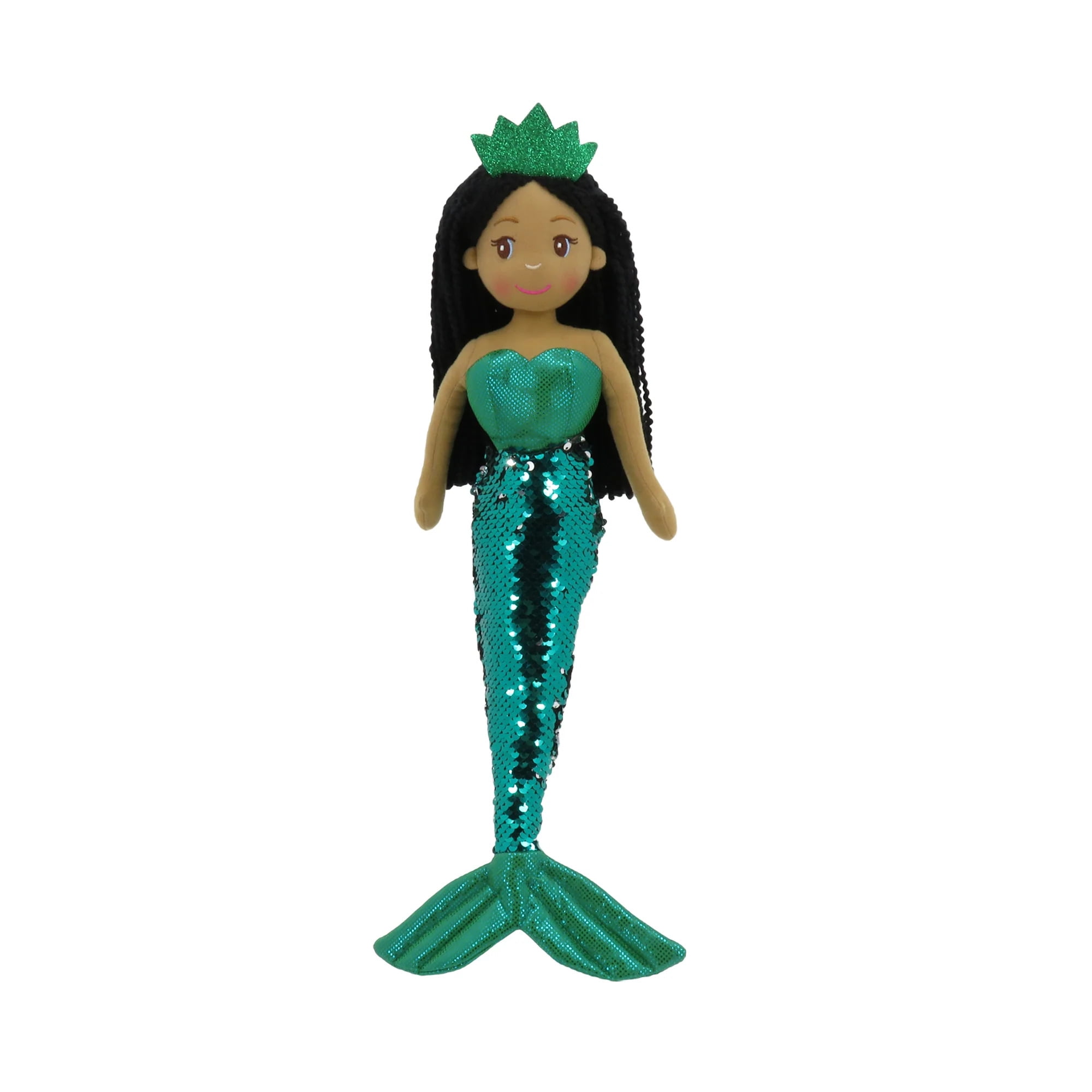 Linzy Toys Green & Silver 18 inch Jade Mermaid With 2-Way Sequins Plush ...