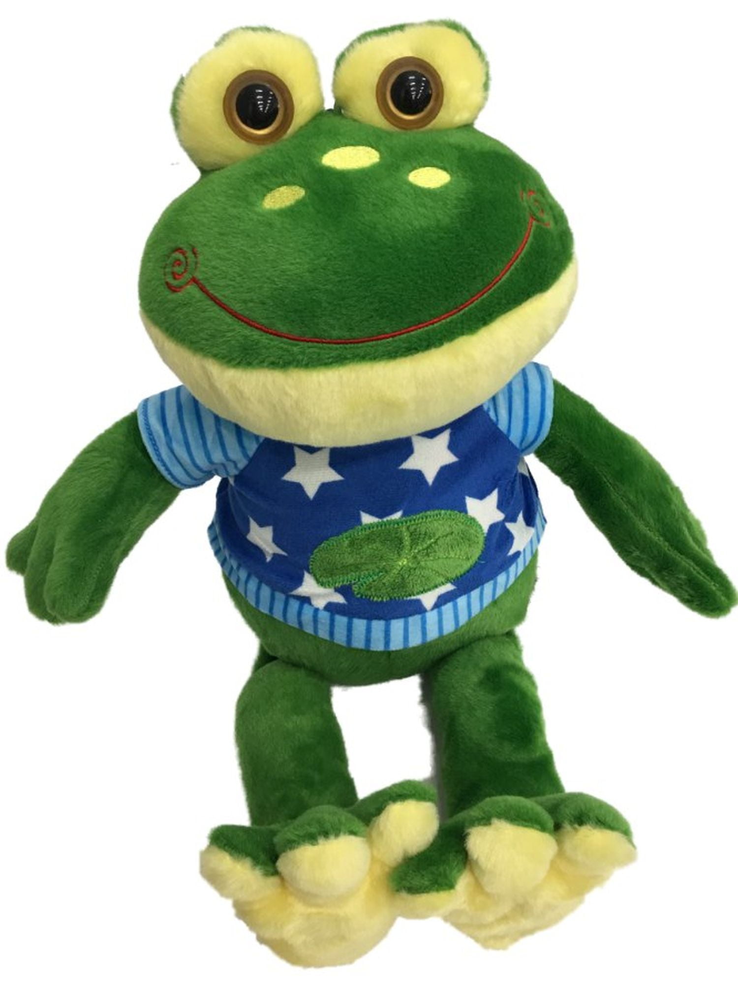 Linzy Toys Plush Luke The Frog With Blue T-Shirt 20" Toad Stuffed ...