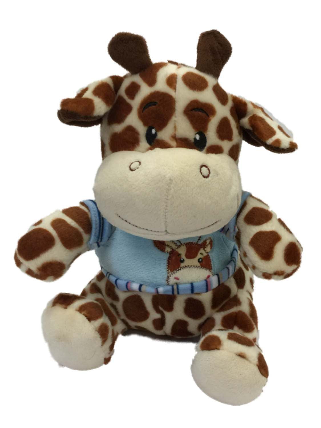 Linzy Toys Plush Spotted 9" Giraffe Stuffed Animal Pal Wearing Blue ...